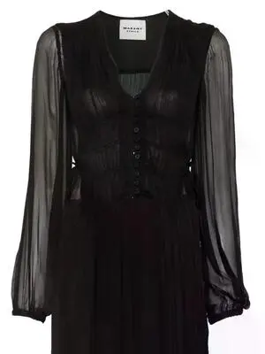 MARANT ETOILE Buttoned Sheer Maxi Dress