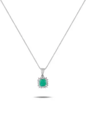 LB EXCLUSIVE Diamond And Emerald Necklace - Silver