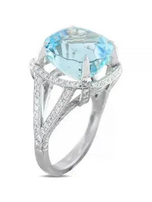 LB EXCLUSIVE Aquamarine And Diamond Ring - Silver