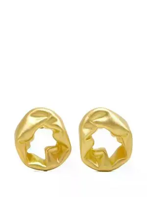 Completedworks Hollow Hammered-effect Earrings - Gold