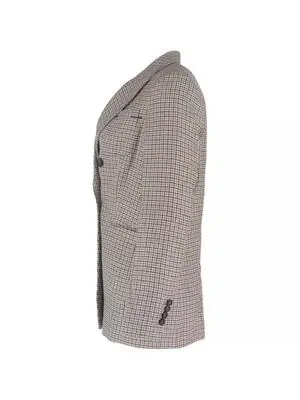 Brunello Cucinelli Houndstooth Double-breasted Blazer