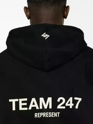 REPRESENT 247 Logo-print Hoodie - Black