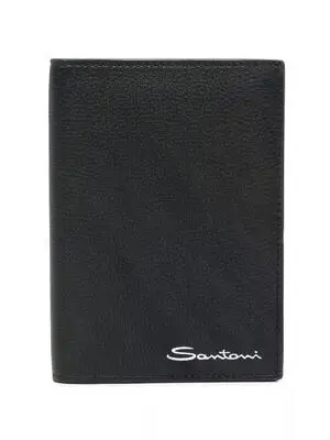 Santoni Leather Wallet - Black
