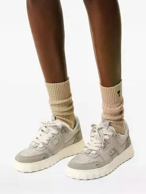 Ami Cowhide Leather "a Walk" Sneakers - Grey
