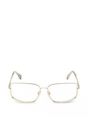 Max Mara Rectangle Metal Eyeglasses - Gold