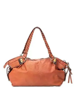 Gucci Boston Braided Handle Leather Tote Bag