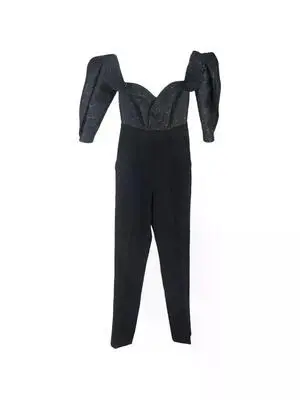 SELF-PORTRAIT Sweetheart-neck Jumpsuit - Black