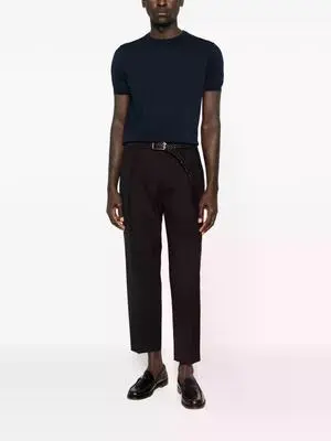 Canali Short Sleeve Knitted T-shirt - Blue
