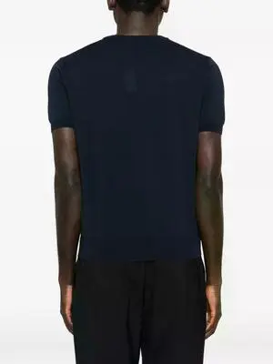 Canali Short Sleeve Knitted T-shirt - Blue