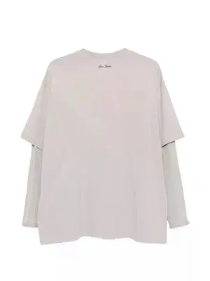 Acne Studios Layered Floral Graphic T-shirt - Neutrals