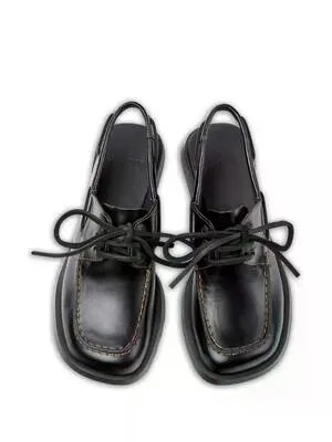 Camper Dana Lace-up Leather Mules - Black