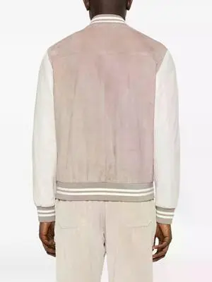 Eleventy Striped Bomber Jacket - Neutrals