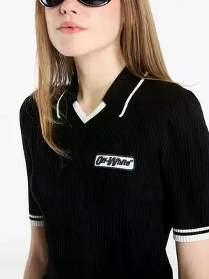 Off-White Ribbed Short-sleeve Top