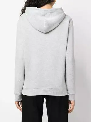 Saint Laurent Embroidered Logo Hoodie - Grey
