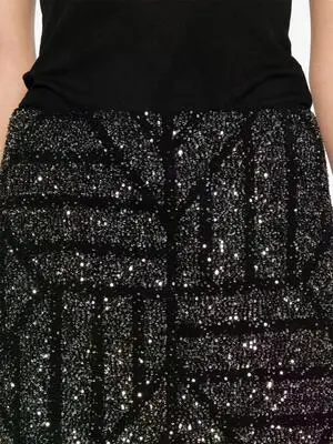 CIRCUS HOTEL Geometric Sequin Embellished Skirt - Silver