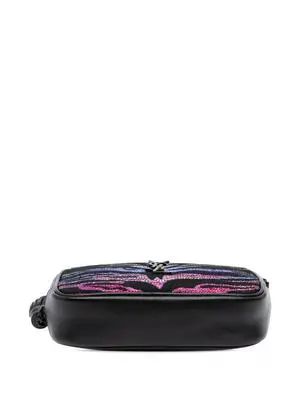 Saint Laurent 2019 Canvas Tiger Print Monogram Lou Camera Crossbody Bag - Black