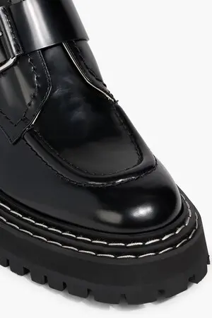 Proenza Schouler Buckled Leather Combat Boots - Black