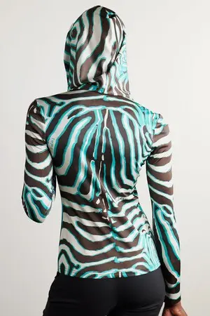 SIEDRES Casey Zebra-print Satin Top