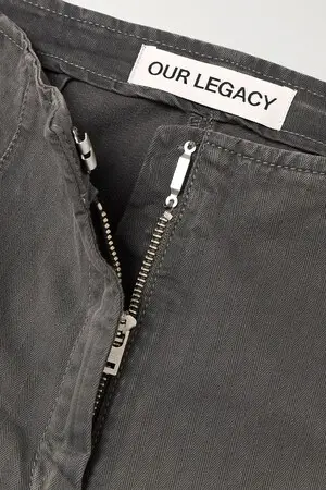 Our Legacy Biker Low-rise Wide-leg Herringbone Jeans - Gray