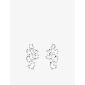 APM MONACO Heart Sterling-silver And Cubic Zirconia Earrings - Sterling Sliver