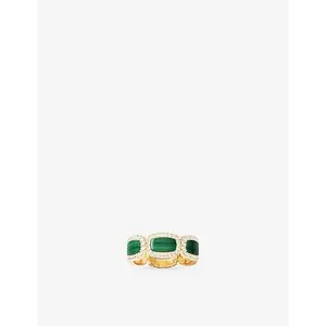 APM MONACO Mediterranee Malachite And Cubic Zirconia Ring - Yellow