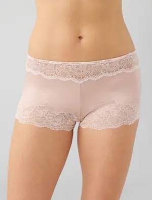 Wacoal Modern Affair Boyshort Rose Brown/cradle Pink - Rose Dust Angel Wing
