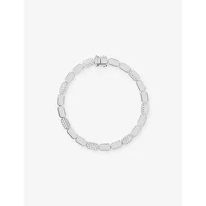 APM MONACO Dainty Sterling Silver And Cubic Zirconia Bracelet - Sterling Sliver
