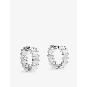 APM MONACO Up And Down Hoop Sterling-silver And Cubic Zirconia Earrings - Sterling Sliver