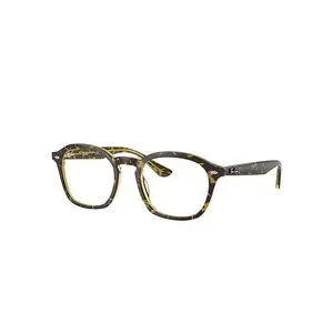 Ray-ban Optics Eyeglasses Frame - Havana On Transparent Green