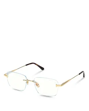 TOM FORD Rectangular Blue Light Glasses, 54mm - Gold