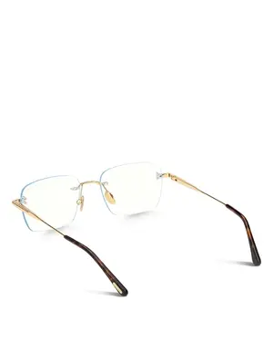 TOM FORD Rectangular Blue Light Glasses, 54mm