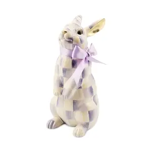 MACKENZIE-CHILDS Check Standing Bunny Figure - Violet