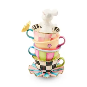 MACKENZIE-CHILDS Spring Stacked Teacup Bunny