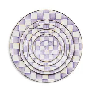 MACKENZIE-CHILDS Check Serving Platter - Violet