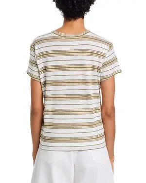 FRAME The Linen Blend Striped Tee