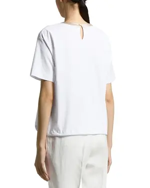 Peserico Satin Neck Gathered Hem Tee