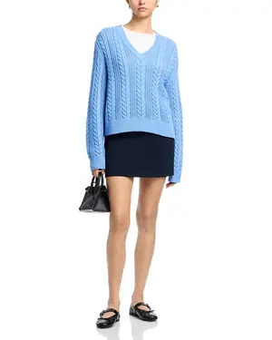 French Connection Ryland V-neck Cable Knit Sweater