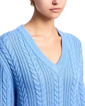 French Connection Ryland V-neck Cable Knit Sweater