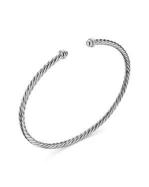 David Yurman 2.6mm Micro Cable Flex Bracelet - Silver