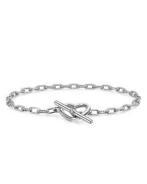 David Yurman Sterling Heart Toggle Chain Bracelet - Silver