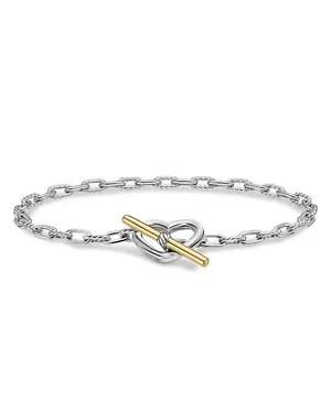 David Yurman Dy Madison Heart Toggle Chain Bracelet - Gold/silver