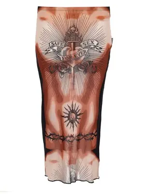 JEAN PAUL GAULTIER Printed Midi Skirt - Multicolour