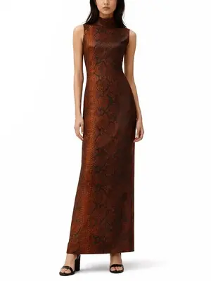 JEAN PAUL GAULTIER Python Print Long Dress - Red
