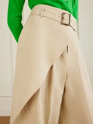Polo Ralph Lauren Belted Pleated Linen Tapered Pants