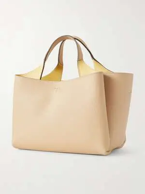 TOD'S Textured-leather Mini Tote - Beige