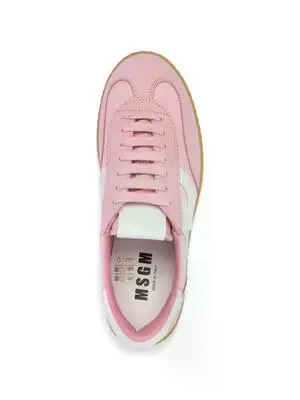 MSGM Calf Leather Logo Sneakers