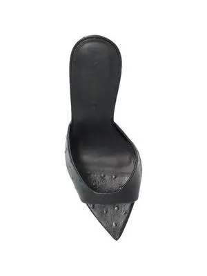 BLACK SUEDE STUDIO Textured Leather Peep Toe Sandals