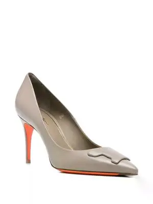 Santoni Leather Pointed Toe Pumps