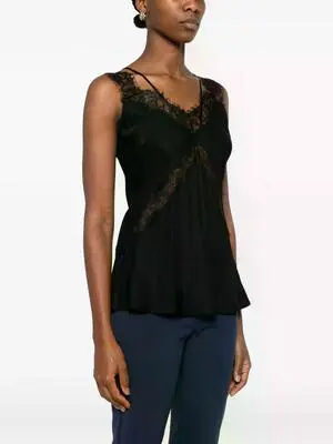 Pinko Lace-trim Tank Top - Black