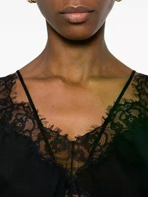 Pinko Lace-trim Tank Top - Black